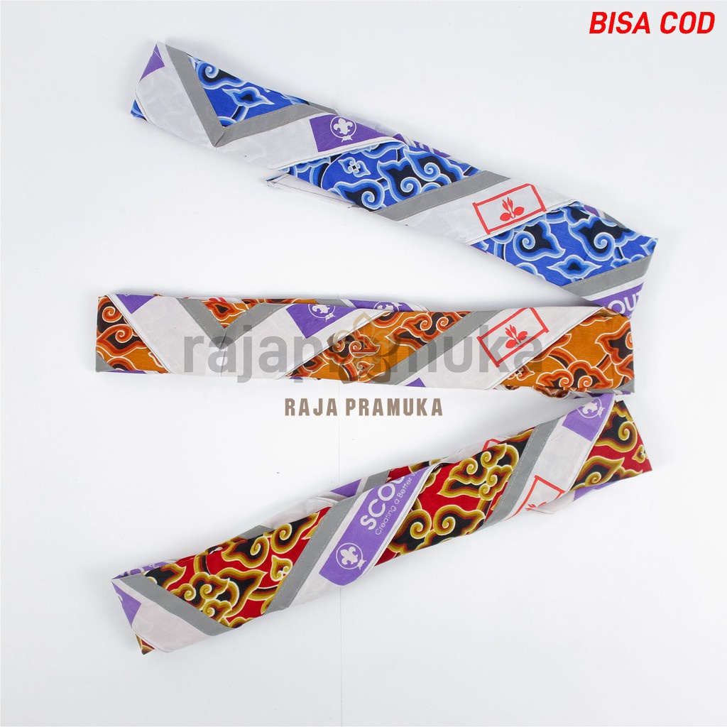 Jual Scarf Pramuka Batik Mega Mendung Lis Sablon Scout scotlight Skraf ...