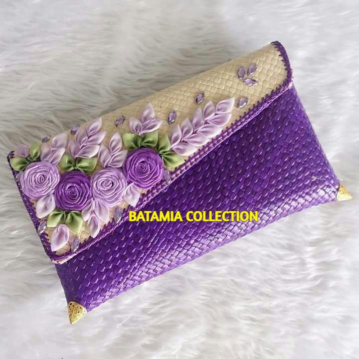 Jual Dompet Anyaman Pandan Model Miring Clutch Pesta Etnik Unik ...
