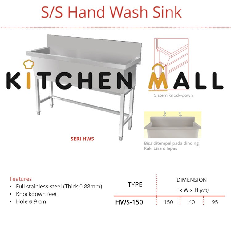Jual GETRA HWS-150 SS HAND WASH SINK / WASHTAFEL TEMPAT CUCI TANGAN ...
