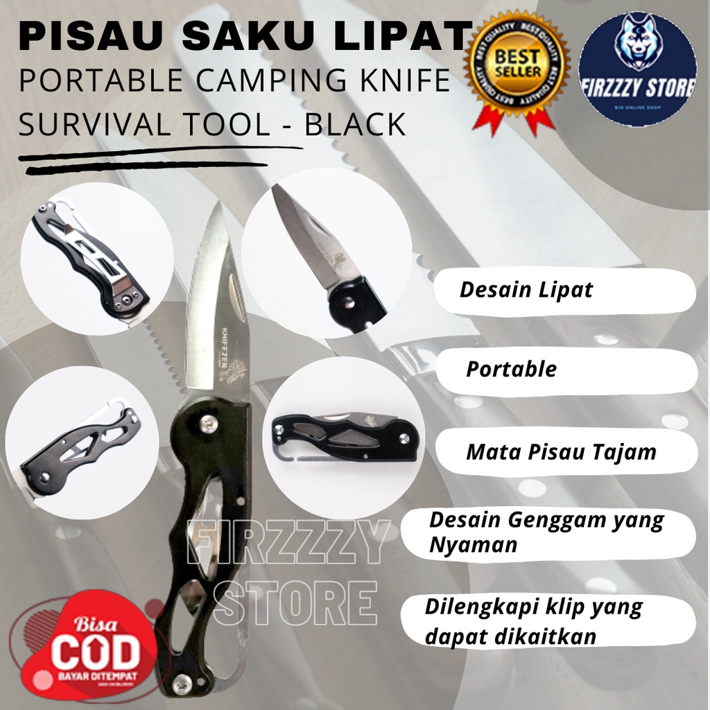 Jual Pisau Saku Lipat Portable Camping Knife Survival Tool 440C ...