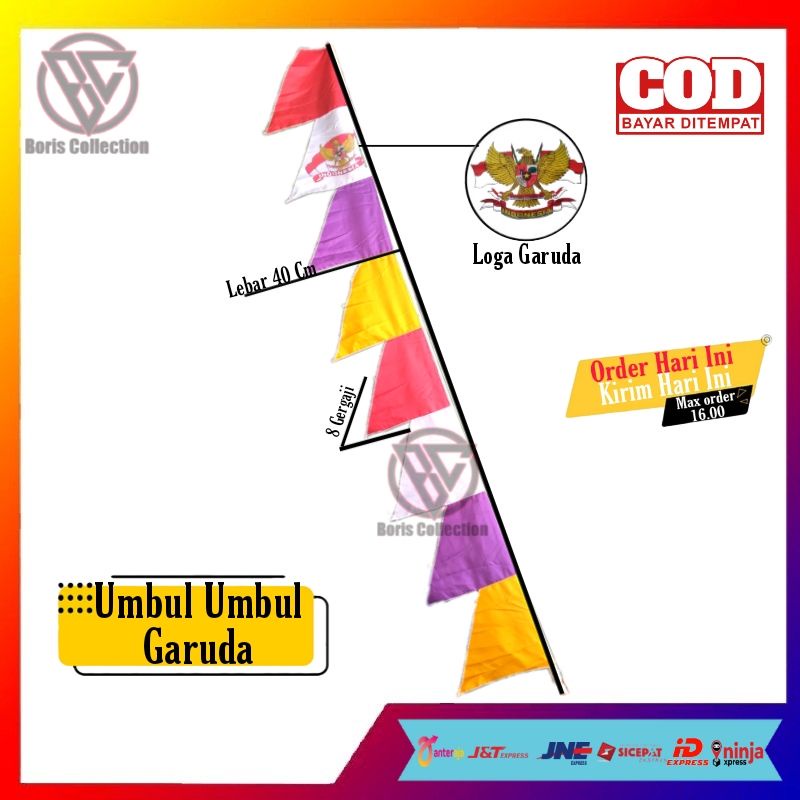 Jual Bendera Umbul Umbul Garuda Warna Warni 8 mata | Shopee Indonesia