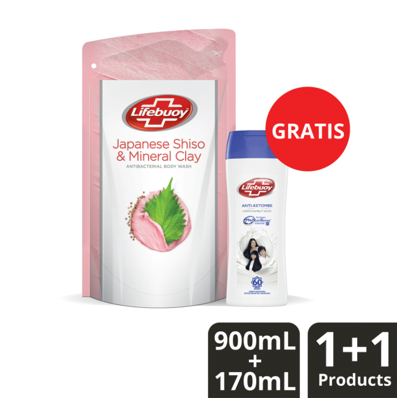 Jual Buy Lifebuoy Sabun Mandi Cair Shiso & Mineral Clay 900 Ml Free ...