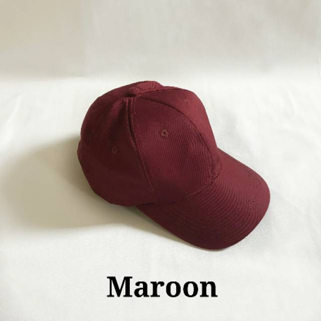 Jual TOPI PRIA WANITA UNISEX BASEBALL POLOS MAROON ALLSIZE CASUAL ...