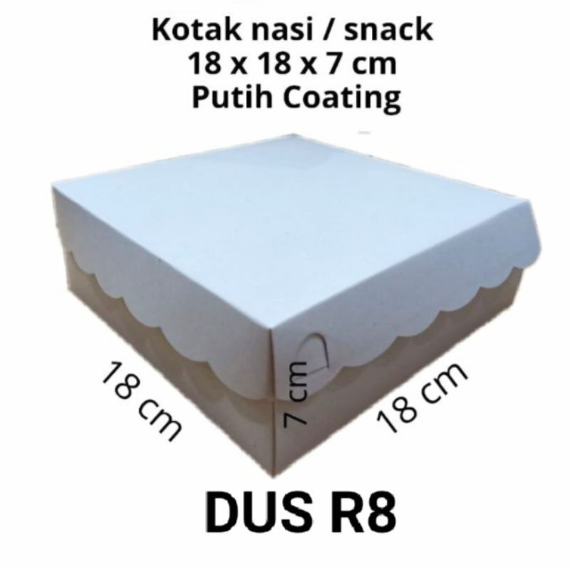 Jual Kotak nasi / snack R8 / Dos R8 putih | Shopee Indonesia