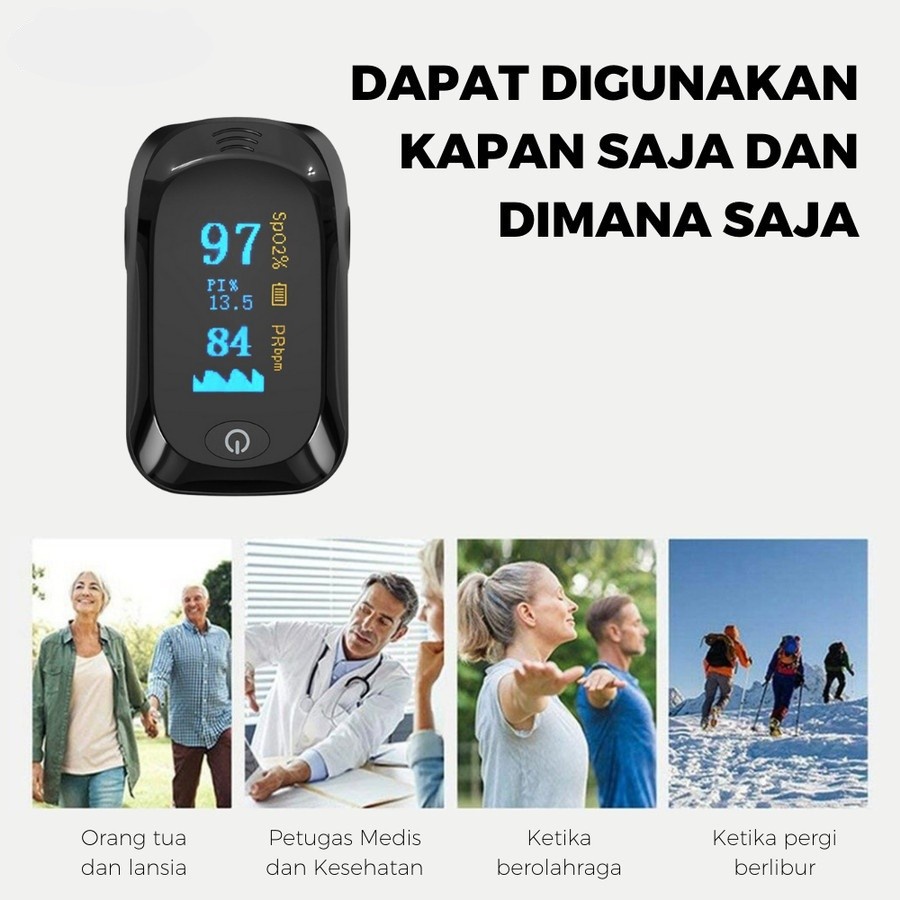 Jual Fingertip Pulse Oximeter Sp 02 Oksigen Saturation Monitor LED ...