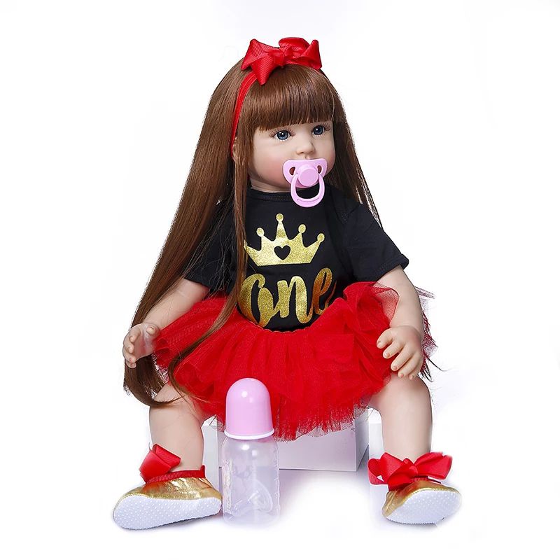 Jual Boneka reborn 60cm NPK Reborn Girl Baby Doll Toys Vinyl Princess ...