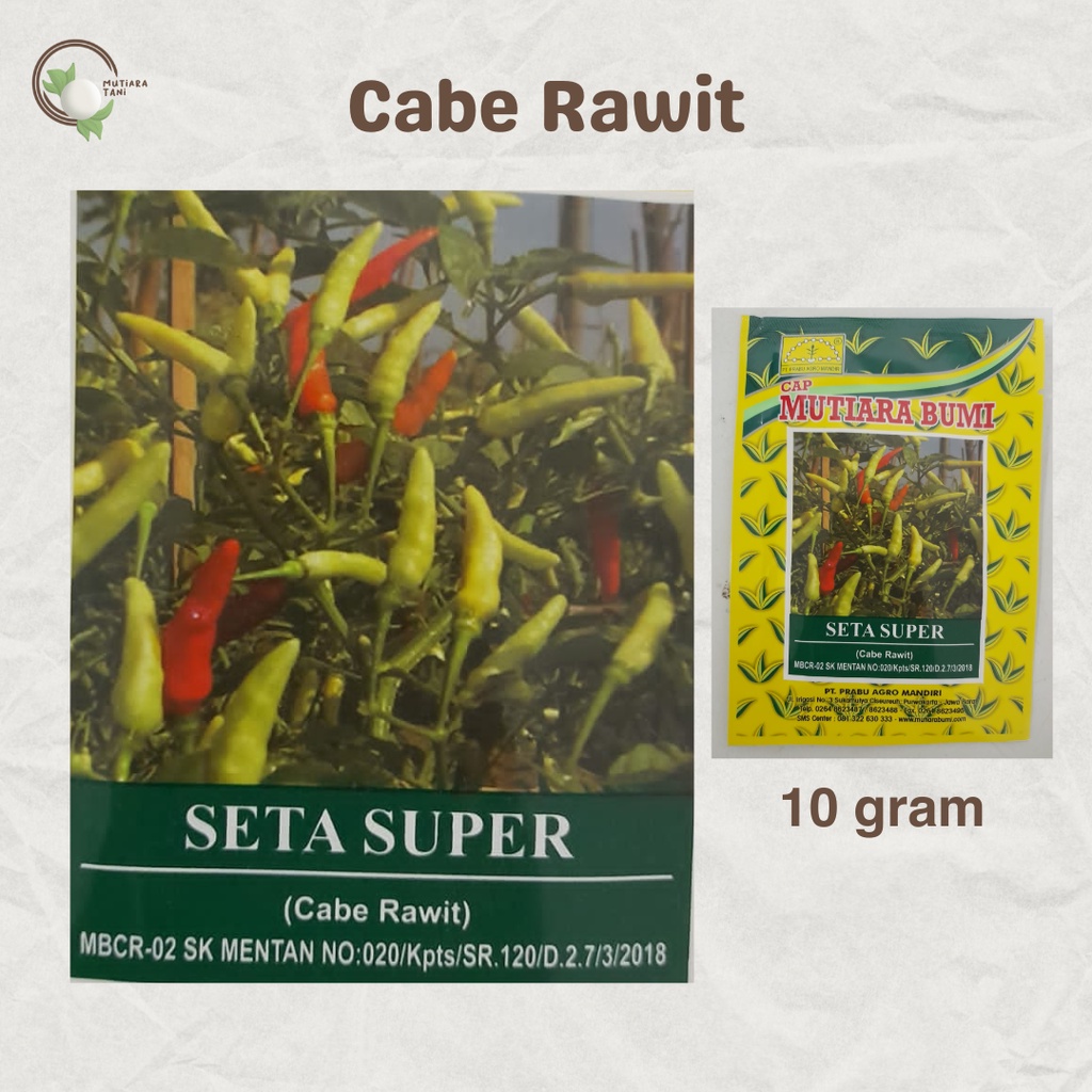 Jual BENIH CABE RAWIT SETA SUPER CAP MUTIARA BUMI | 10 gram | Shopee ...
