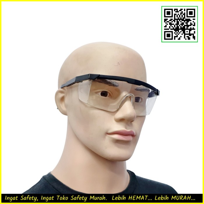 Jual Kacamata Lab APD Safety Tebal Bening Putih Kotak Clear Safeguard ...