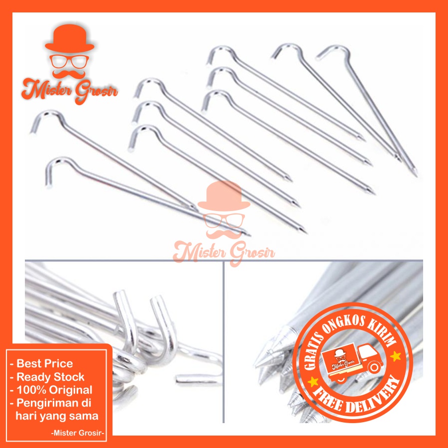 Jual Pasak Tenda Camping Besi Galvanis 3 mm Anti Karat Kuat Pasak ...