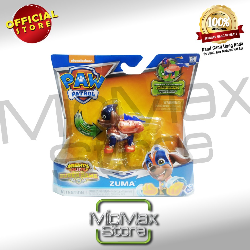 Jual Paw Patrol Mighty Pups Super Paws Zuma Figure with Transforming ...