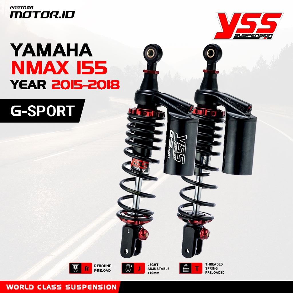 Jual SHOCK BELAKANG YAMAHA NMAX 155 335MM YSS G-SPORT BLACK SERIES ...