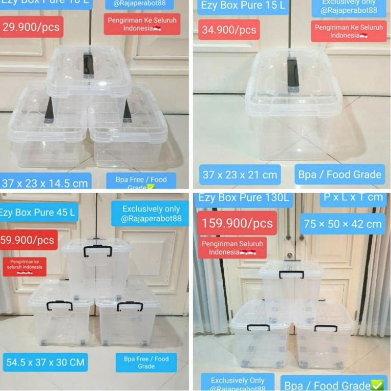 Jual Harga Termurah CONTAINER BOX EZY BENING/PURE/TRASNPARAN 10-15 ...