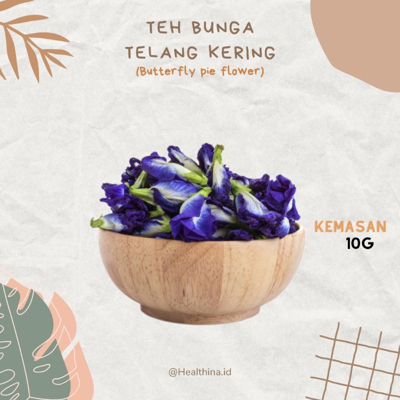 Jual Teh virall Bunga telang kering ready Makassar teh biru / teh ungu ...