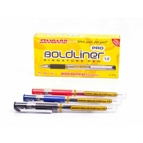 Jual PULPEN STANDARD Boldliner Pro 1.0 mm Bolpen Tanda Tangan Tebal 1.0 ...