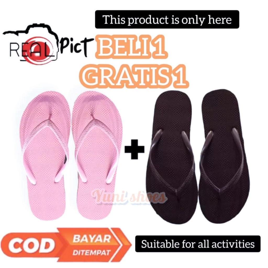 Jual NEW PROMO BELI SATU GRATIS SATU SANDAL JEPIT WANITA SIMPEL POLOS ...