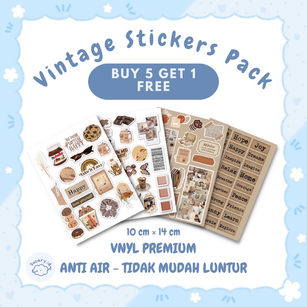 Jual Vintage Stickers Pack | Stiker Vintage | Stiker Scrapbook ...