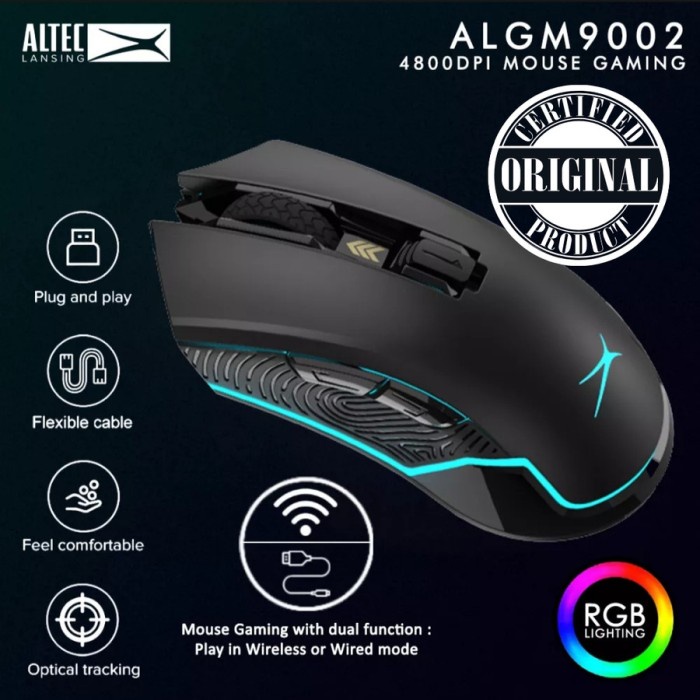 Jual Altec Lansing ALGM9002 RGB 4800 DPI - Wireless Gaming Mouse ...