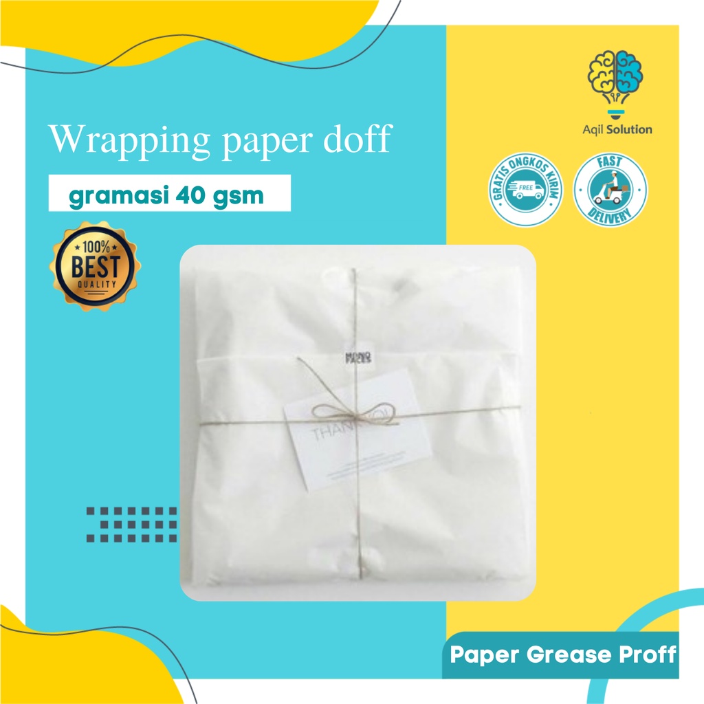 Jual Wrapping paper doff /KERTAS ROTI/ Baking Paper Grease Proff ...