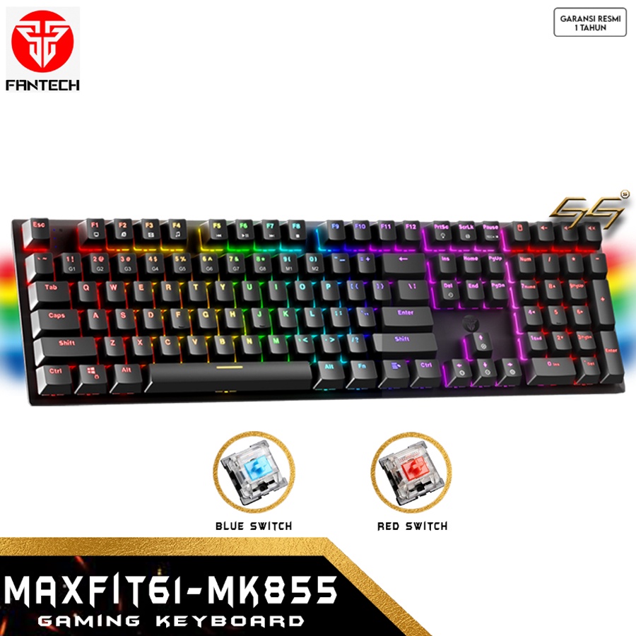 Jual Keyboard Gaming Mechanical Full Size RGB MAXFIT108 MK855 RGB Mechanical Fullsize Gaming ...