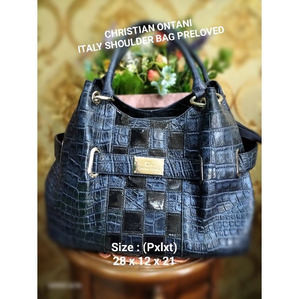 Jual CHRISTIAN ONTANI ITALY SHOULDER BAG PRELOVED | Shopee Indonesia