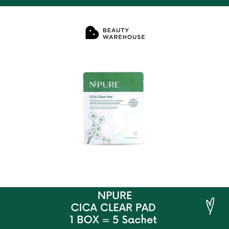 Jual NPURE Cica Clear Pad Sachet (1 Dus isi 5 sachet) soft exfoliating ...