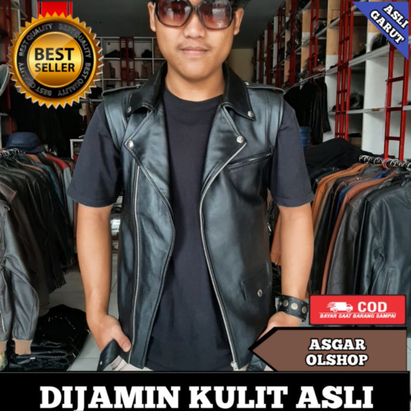 Jual Rompi pria rompi motor rompi bikers rompi kulit double kerah (DK ...