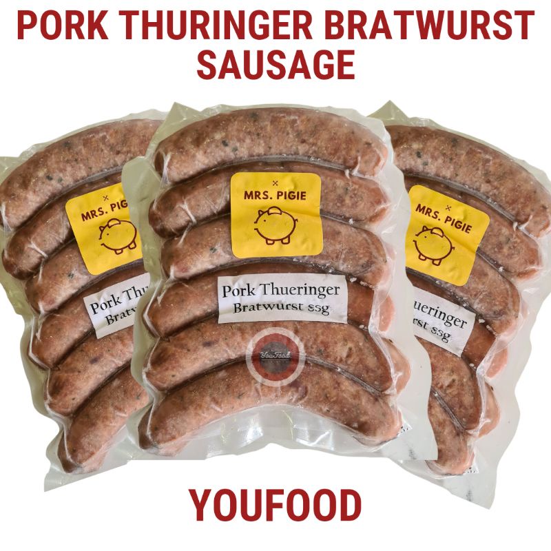 Jual Sosis Babi Bratwurst Thuringer - Sosis Usus Babi 500gr | Shopee ...