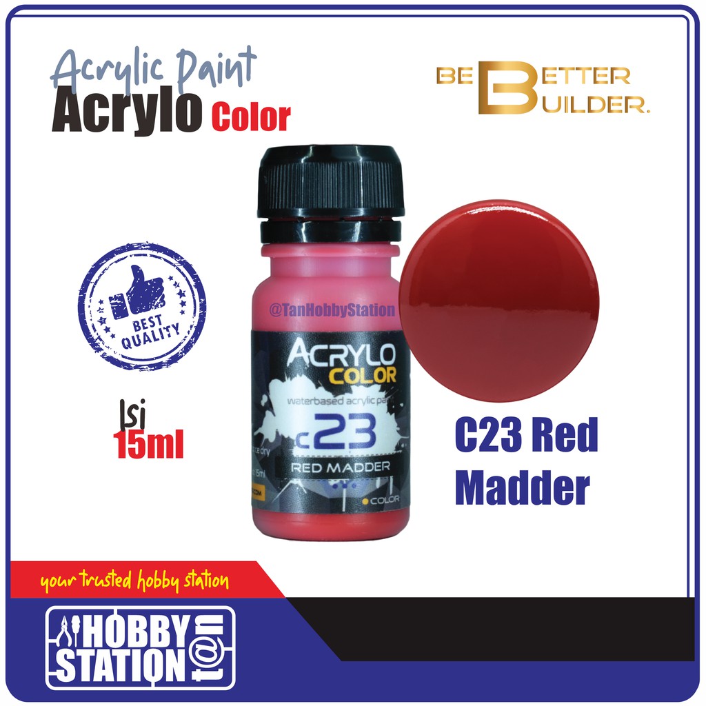 Jual Acrylo Color RED MADDER - Gundam ModelKit Handbrush Airbrush ...