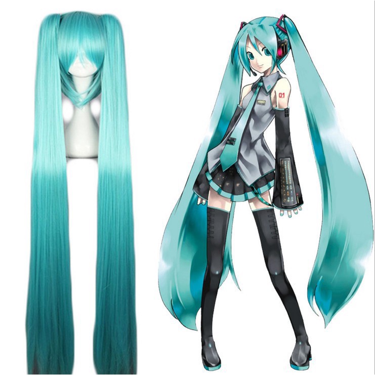 Jual cosplay wig air biru Hatsune MIKU anime cos produsen spot | Shopee ...