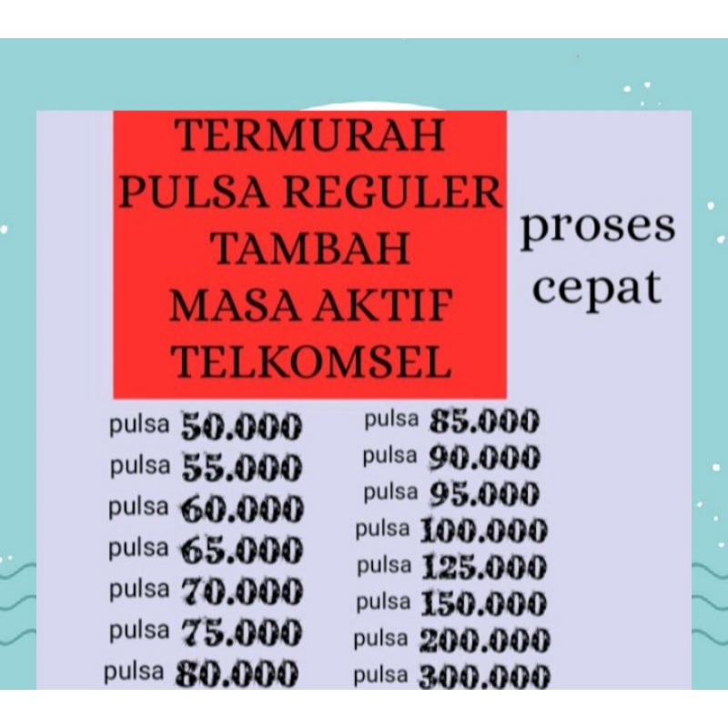 Jual PULSA REGULER TELKOMSEL TAMBAH MASA AKTIF KARTU | Shopee Indonesia