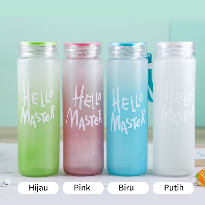Jual Botol Minum Hello Master/Botol Kaca Hello Master/Botol Minum Unik ...
