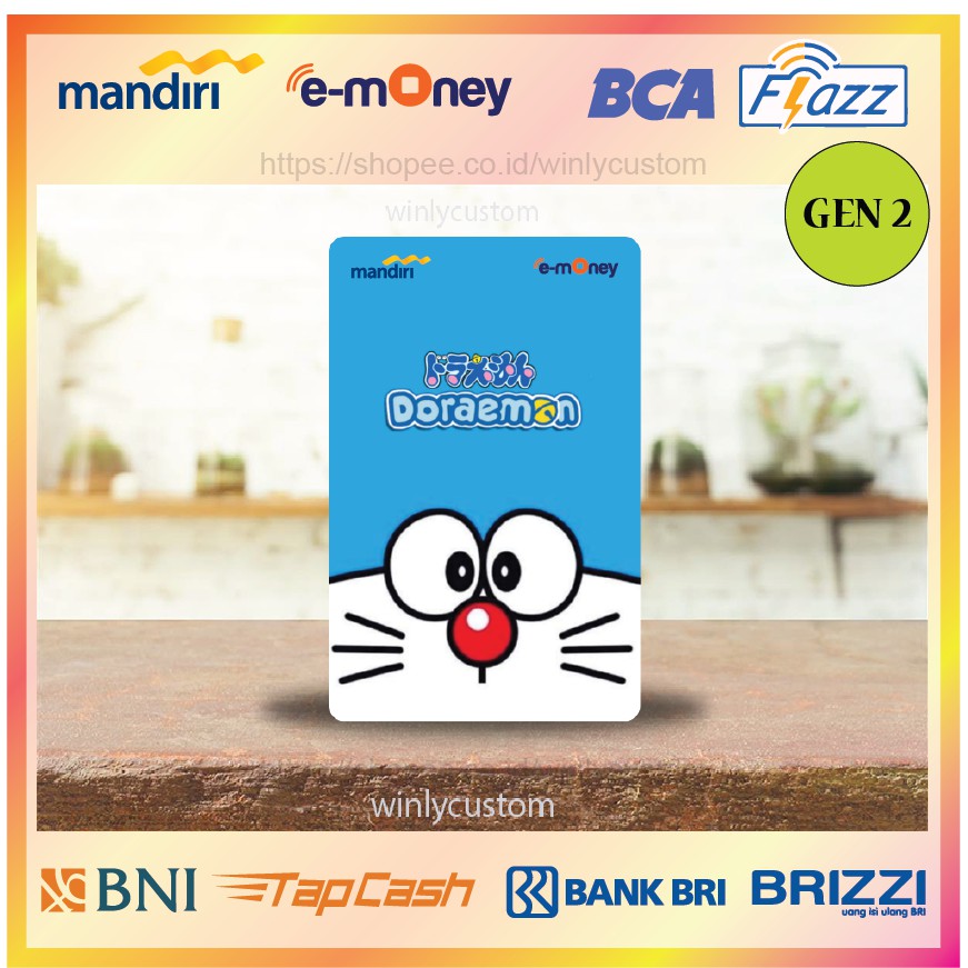 Jual KARTU E MONEY ETOLL ANIME DORAEMON BLUE CUTE EMONEY MANDIRI FLAZZ ...