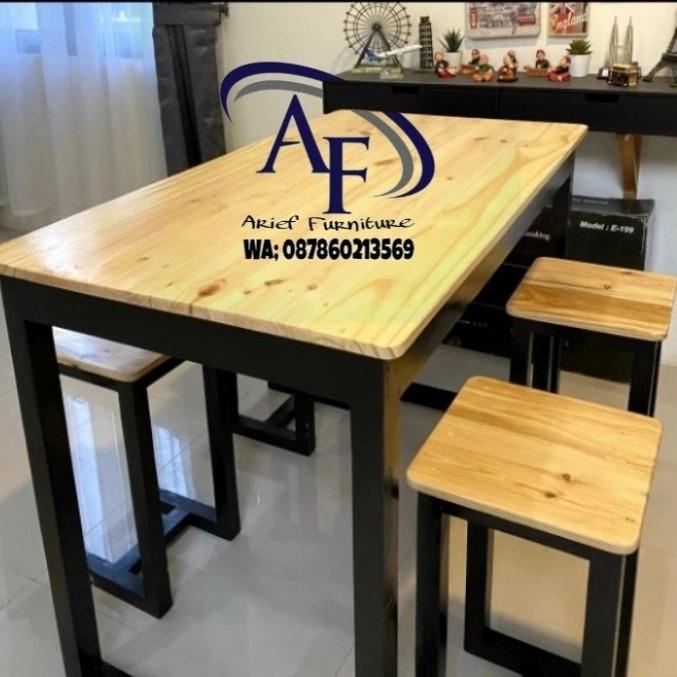 Jual Meja Meja Makan Cafe Resto Meja 1Set Meja + 4Bangku Meja Serbaguna ...