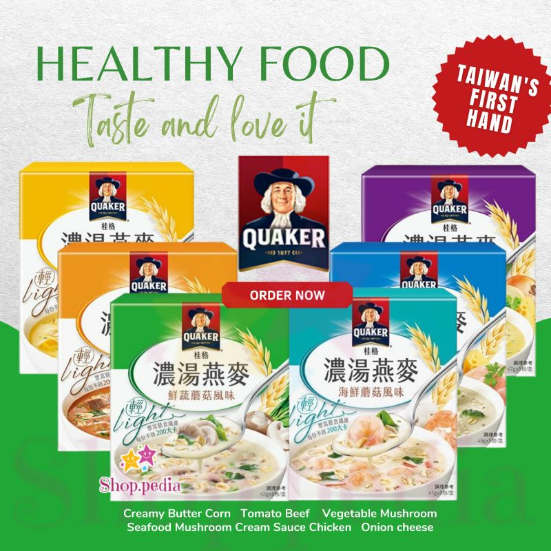 Jual Quaker Oatmeal soup instant taiwan cream jagung ayam seafood siap ...