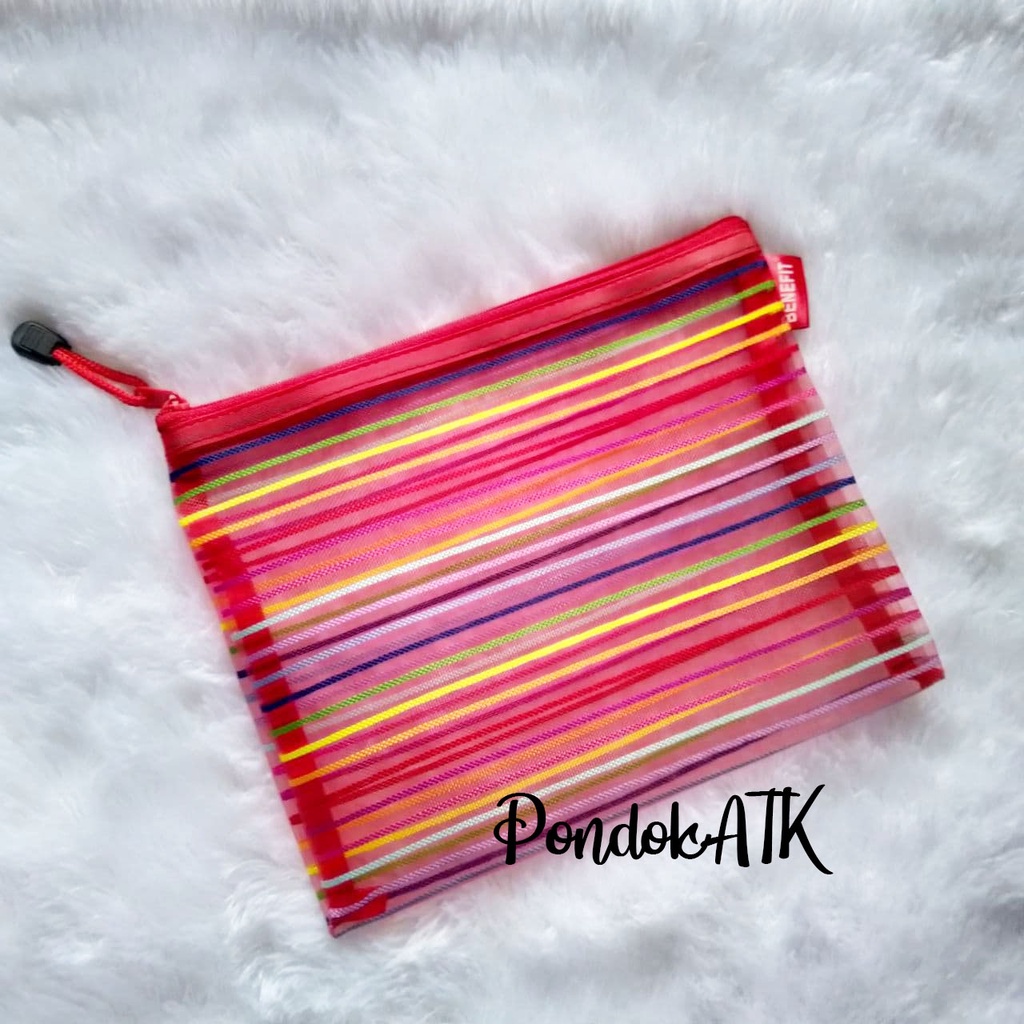 Jual Kotak Pensil Jaring-jaring Warna Map Zipper Jaring A6 | Shopee ...