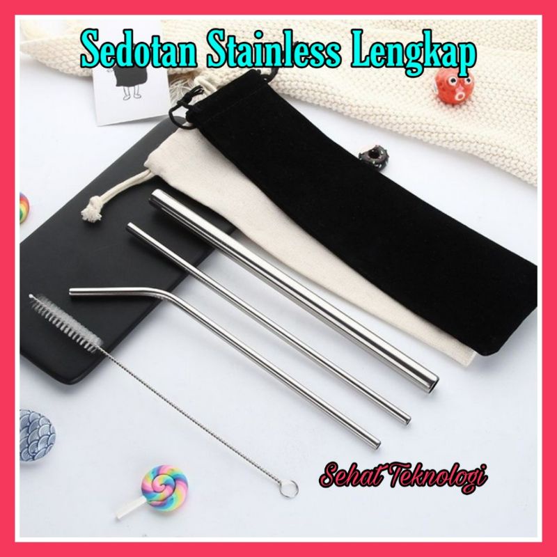 Jual Sedotan Stainless Lengkap Set | Shopee Indonesia