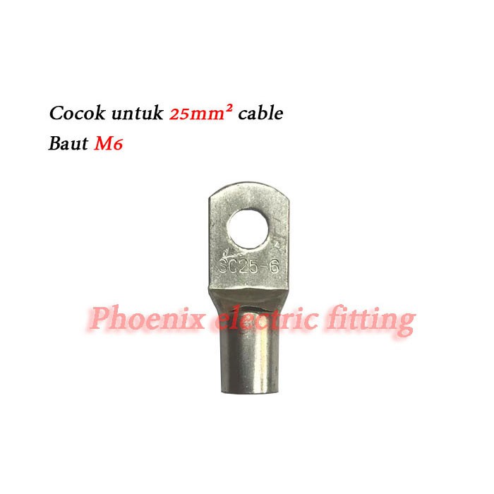 Jual Scun SC 25-6 Import Copper Terminal Copper Cable Lug | Shopee ...
