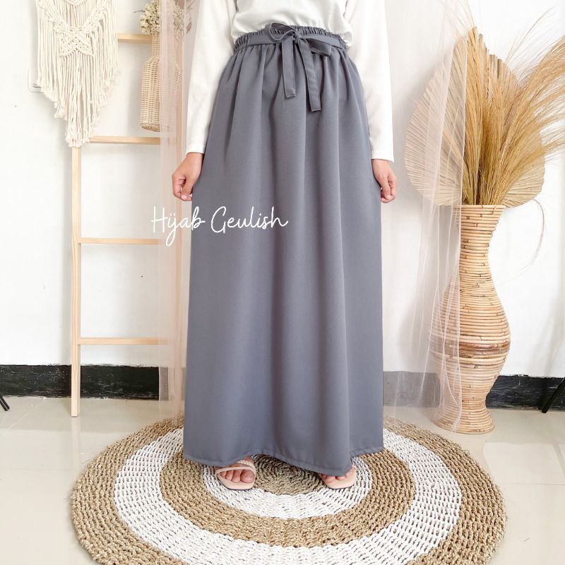 Jual ROK PANJANG PREMIUM / ROK POLOS / ROK PANJANG MOSCREPE PREMIUM ...