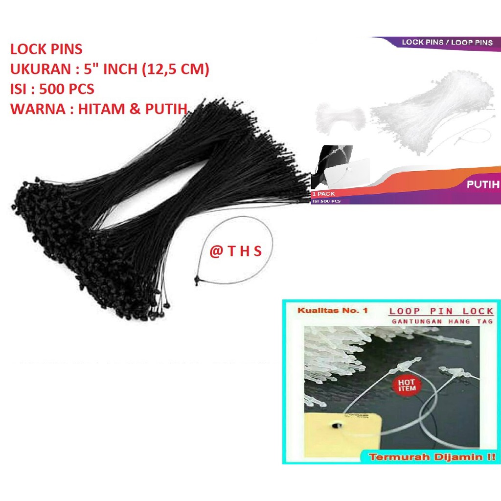 Jual LOCK PINS HITAM/PUTIH LOOP PINS 5 INCH ISI 500PCS | Shopee Indonesia