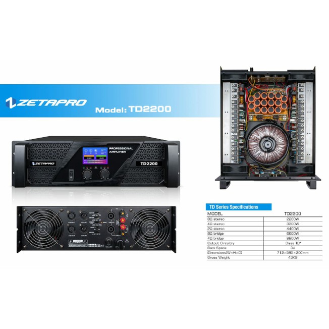 Jual Power Ampli Amplifier Zetapro TD2200 TD-2200 Class TD Kualitas Bagus | Shopee Indonesia