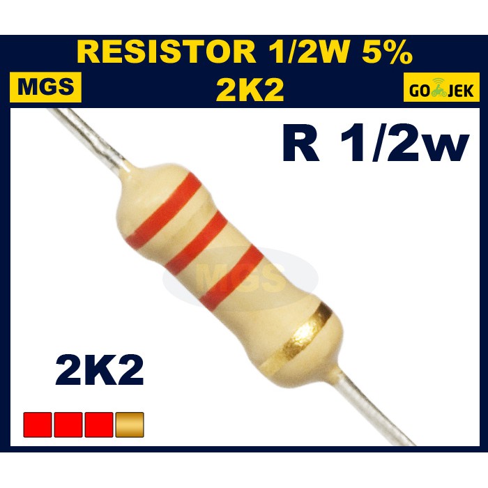 Jual RESISTOR 1/2W 2K2 5% 500PCS | Shopee Indonesia