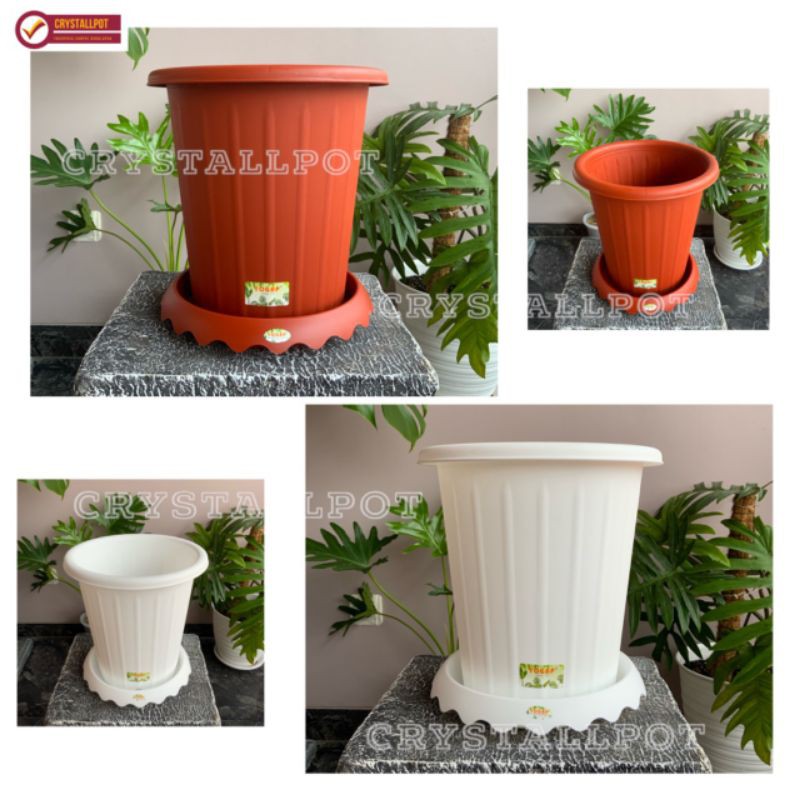 Jual POT BUNGA TANAMAN TINGGI YPT 10 YOGAP BAHAN TEBAL + TATAKAN BAWAH ...