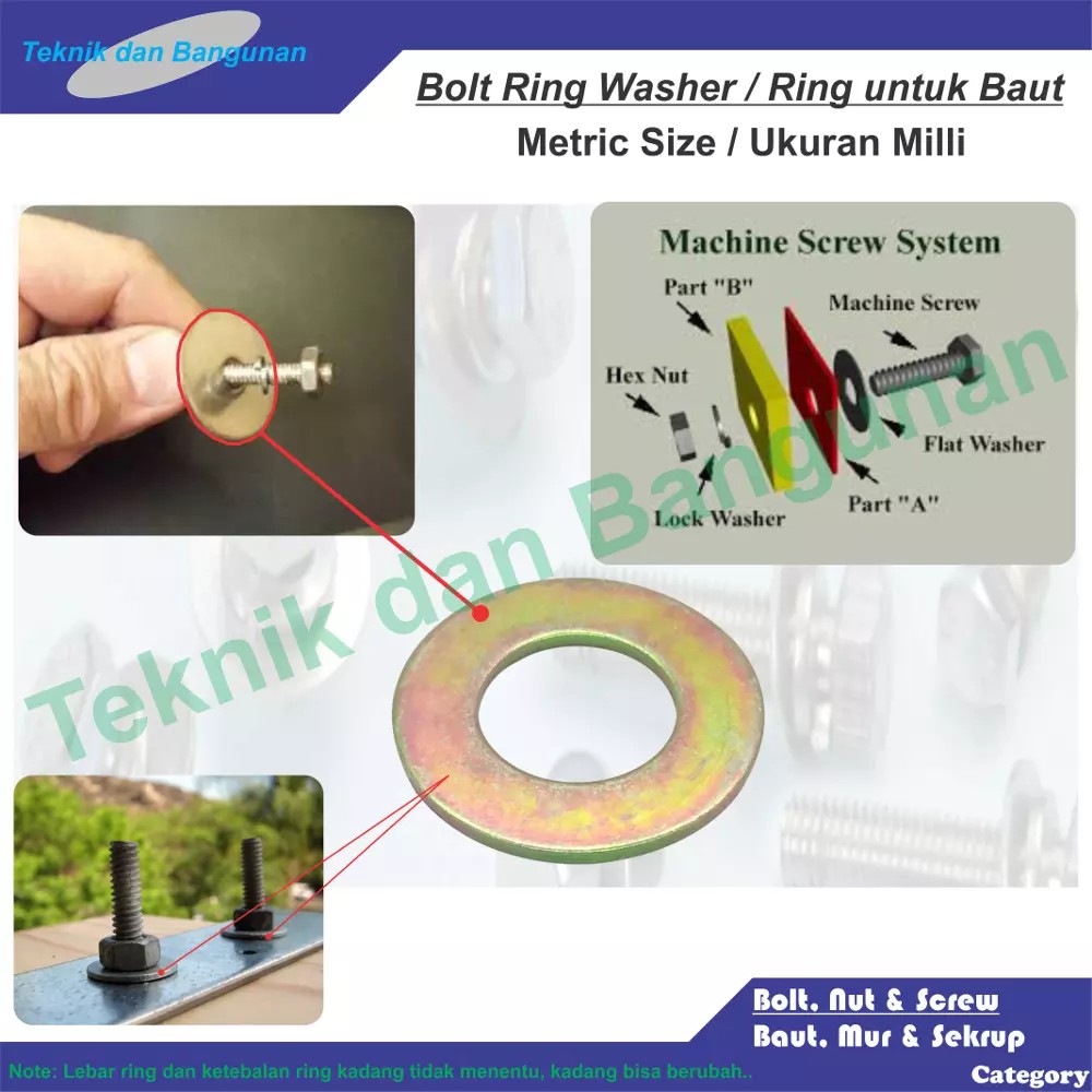 Jual Ring Baut Ukuran M12 Isi 100pcs Per Pack | Shopee Indonesia