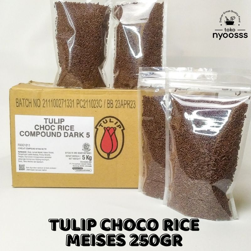 Jual Tulip Choco Rice Compound Dark Chocolate 250gr / Coklat Meises ...