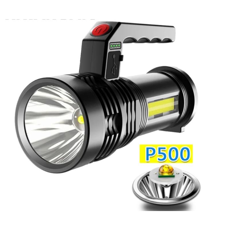 Jual lampu lantera kerja bengkel proyek jarak jauh 4 mode sos side cob ...