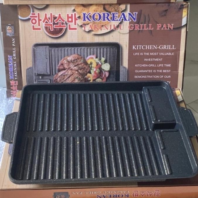 Jual Panggangan Korean Bbq Grill Pan Bahan Teflon Persegi | Shopee ...