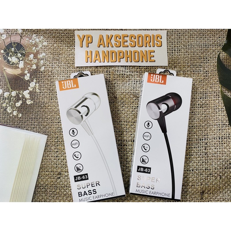 Jual Earphone- Handsfre - Headset JBL JB-63 Super Extra Bass With Mic ...