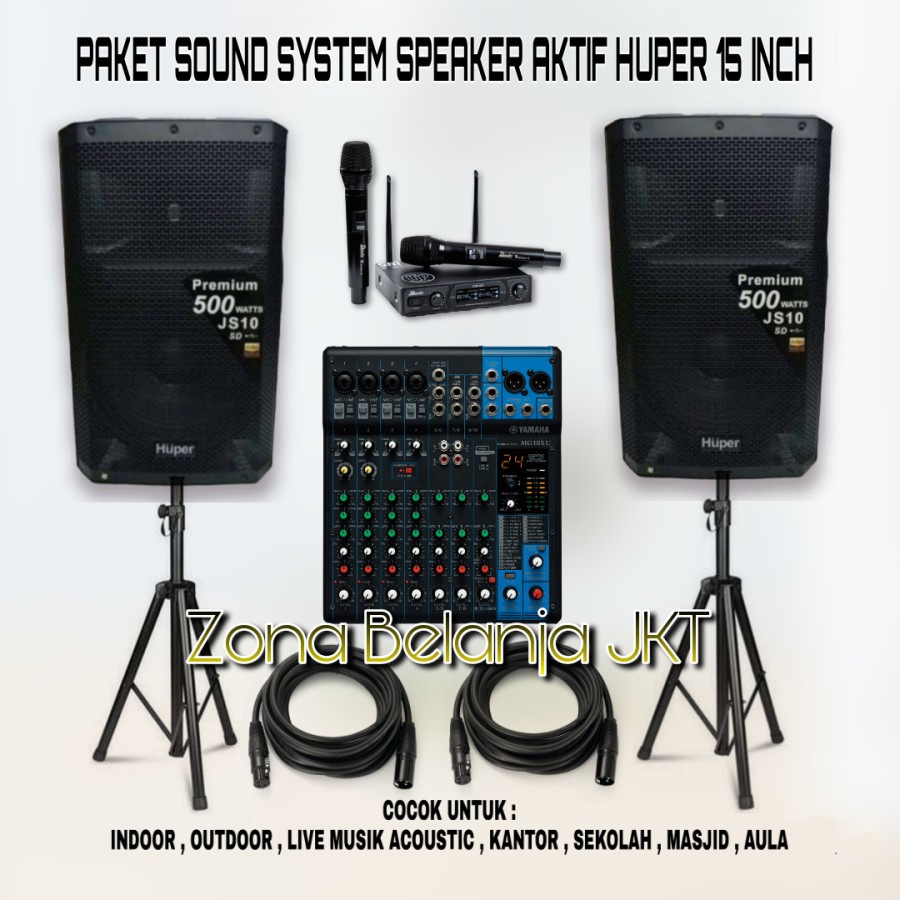 Jual PAKET SOUND SYSTEM INDOOR OUTDOOR LIVE MUSIK SPEAKER HUPER 15 INCH ...