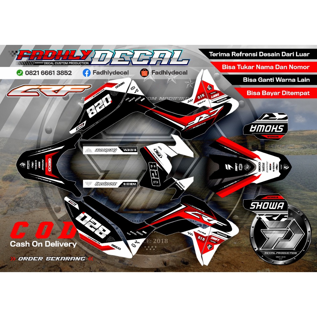 Jual Decal CRF 150 L Kuning Stabilo Hitam Putih Dengan Pilihan Warna ...