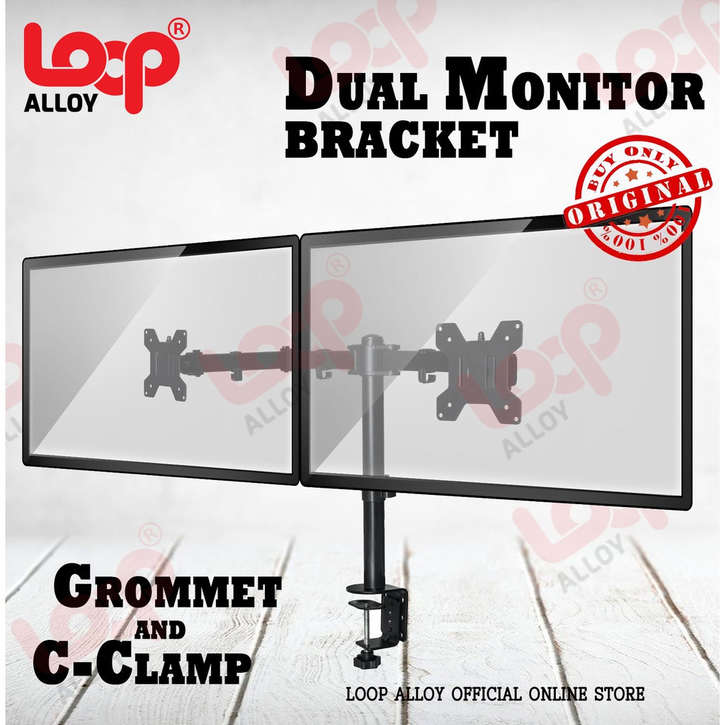 Jual Bracket Stand Mount Kaki Dudukan TV Dual Monitor 2 15 17 22 24 27 ...